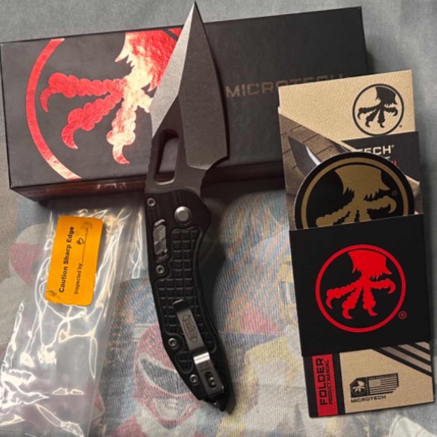 Bladebinge - Microtech Manual Stitch Black Frag G10 (169RL-10 FRGTBK)