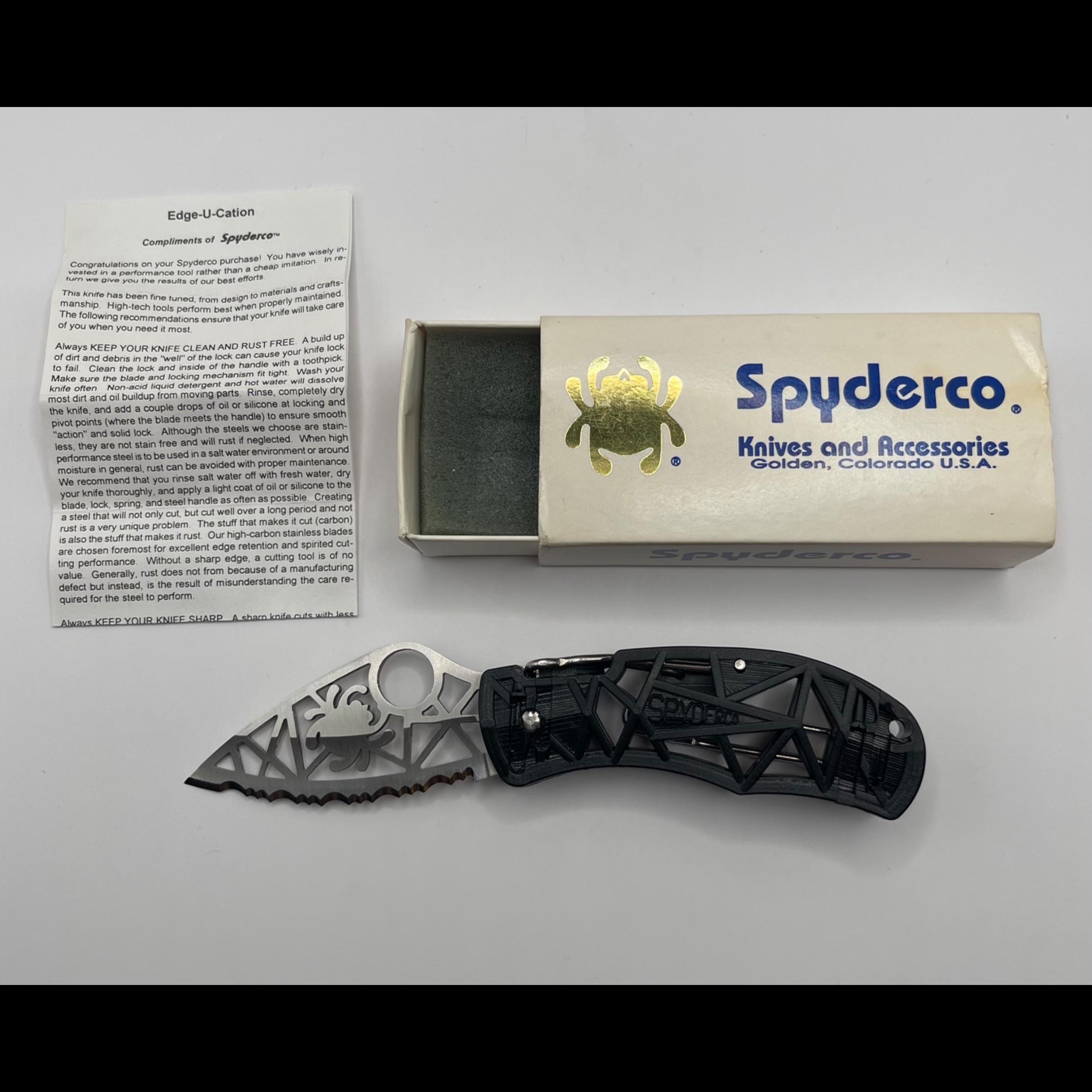 Bladebinge - Another RARE one! Spyderco Q 1996-1999. 440C Stainless ...
