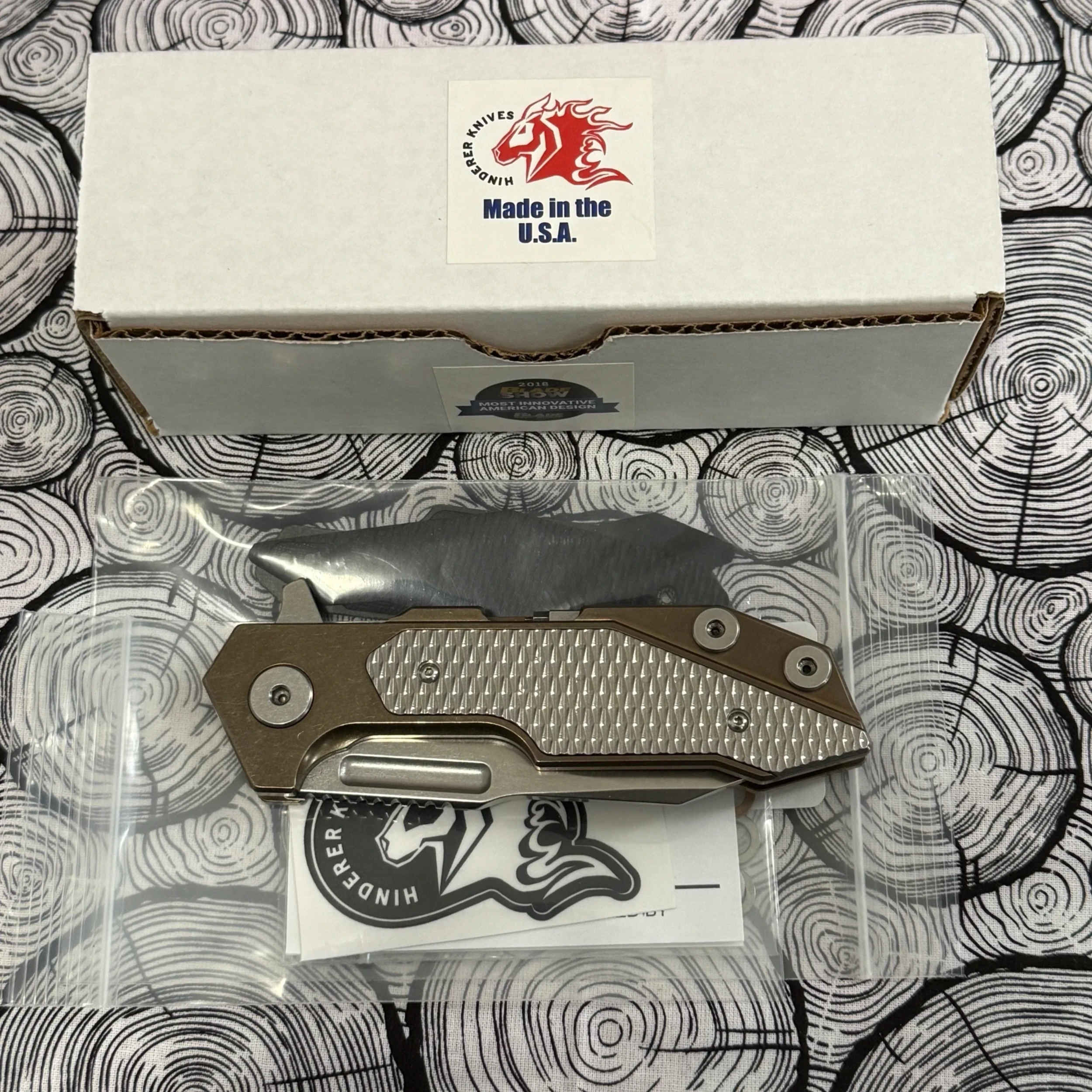 Bladebinge - Hinderer Full Ti Fulltrack Wharncliffe Stonewash Bronze Ti ...