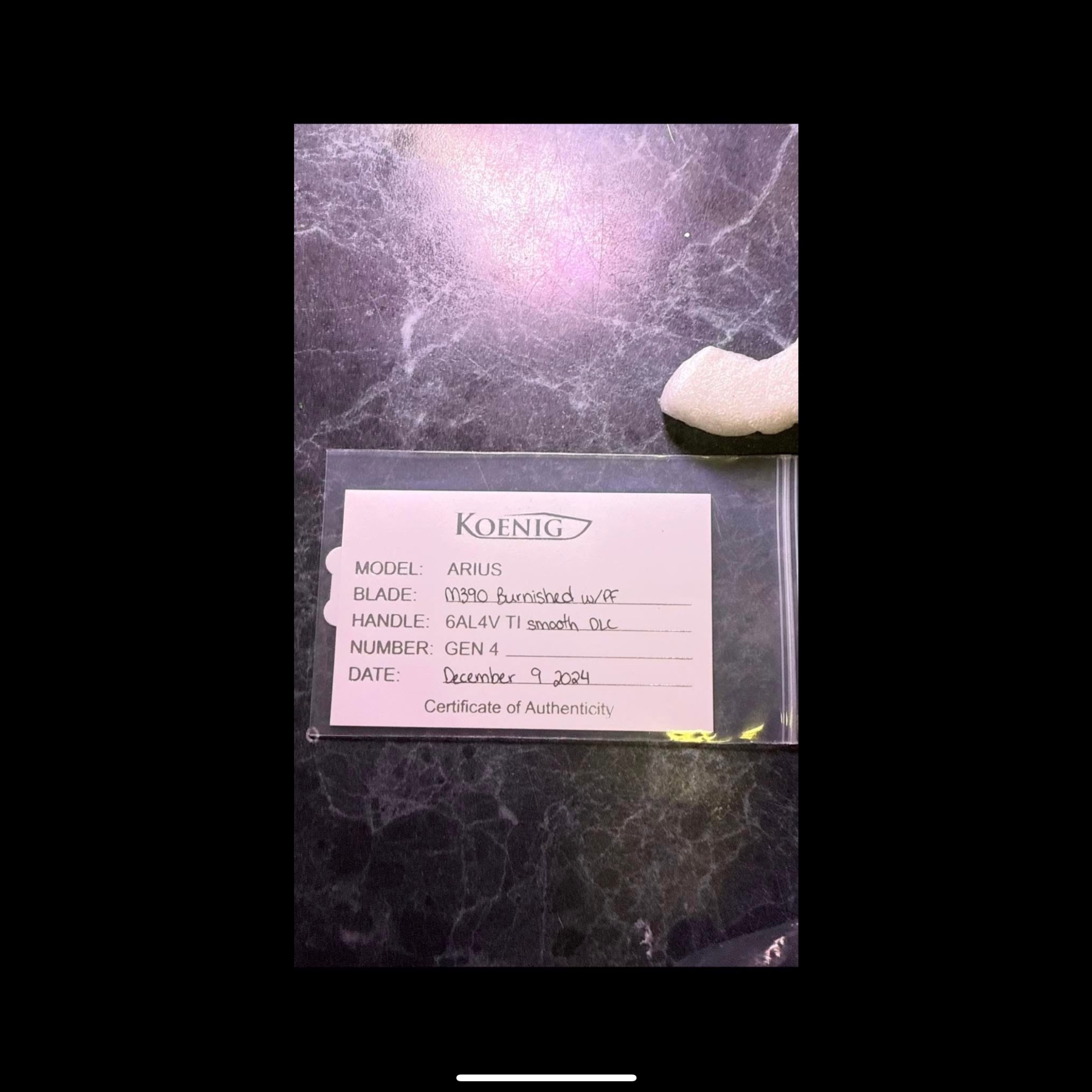 Bladebinge - Koenig Arius USA made blade exclusive