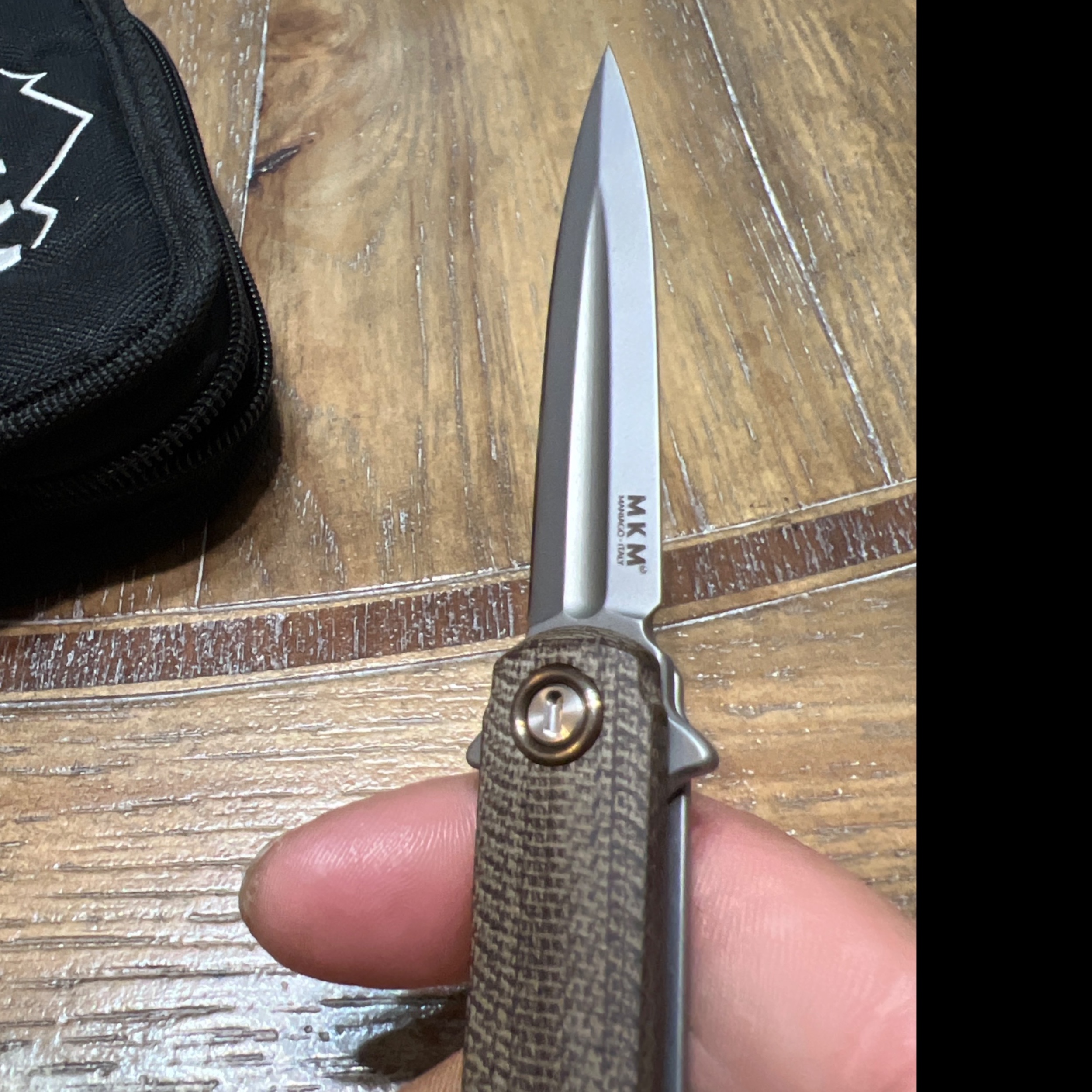 Bladebinge - MKM x Michael Zieba Flame – M390 Dagger Blade, Titanium ...