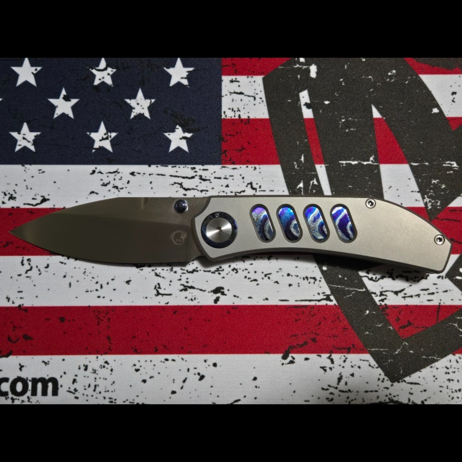 Bladebinge - YAN’s Chevron- Titanium Front Flipper with Zircuti inlay ...