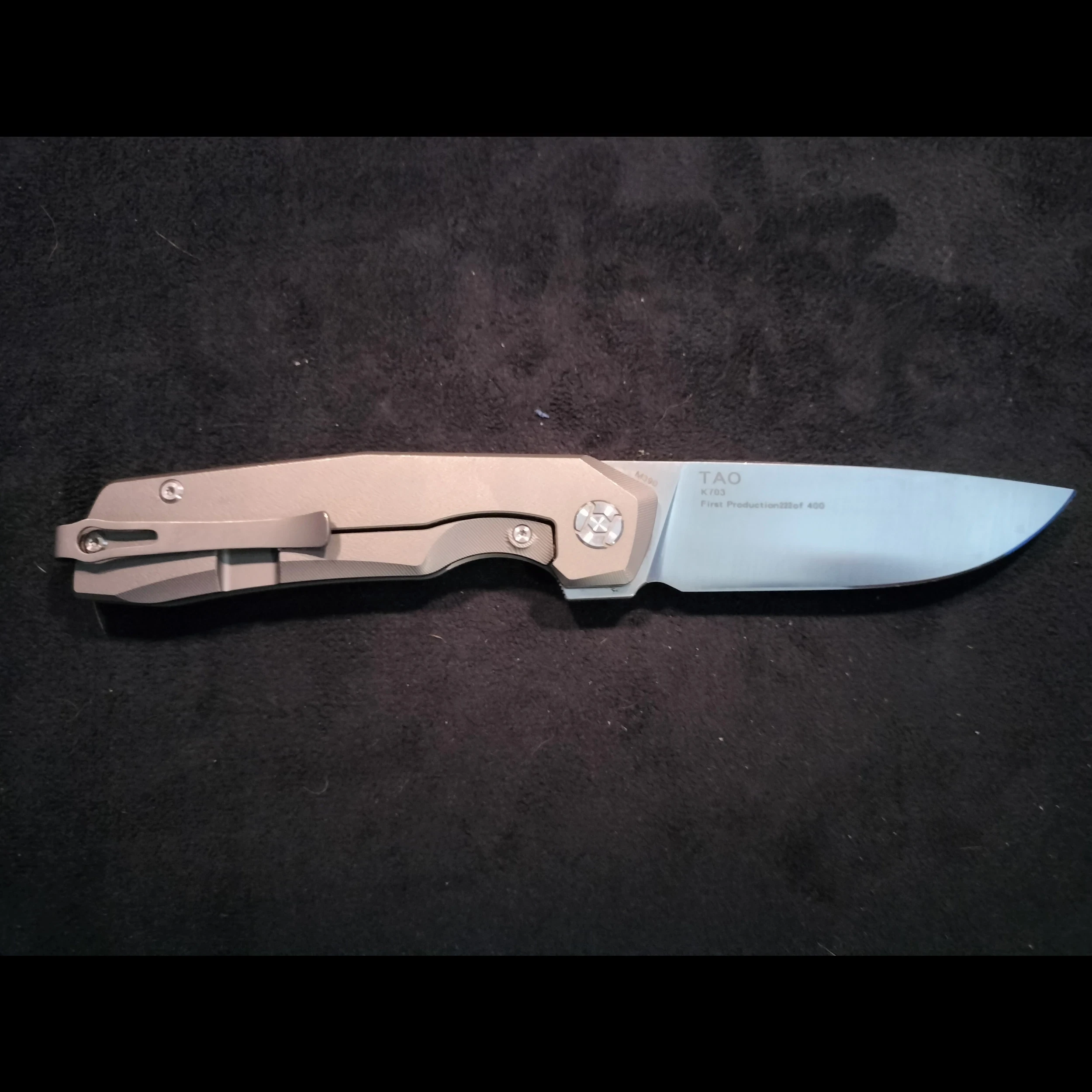 Bladebinge - Kunwu Knives TAO Framelock Gray Titanium Folding Bohler ...