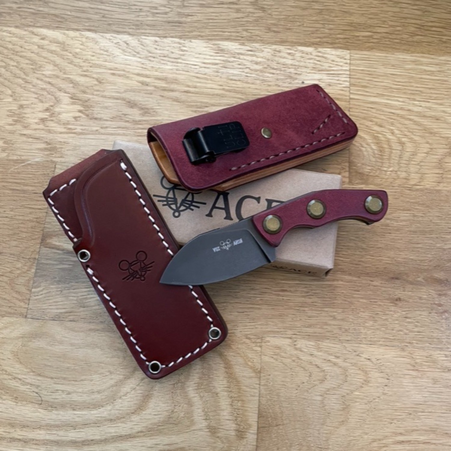 Bladebinge - Giant Mouse GMF1-F fixed blade with Oak City Leather ...