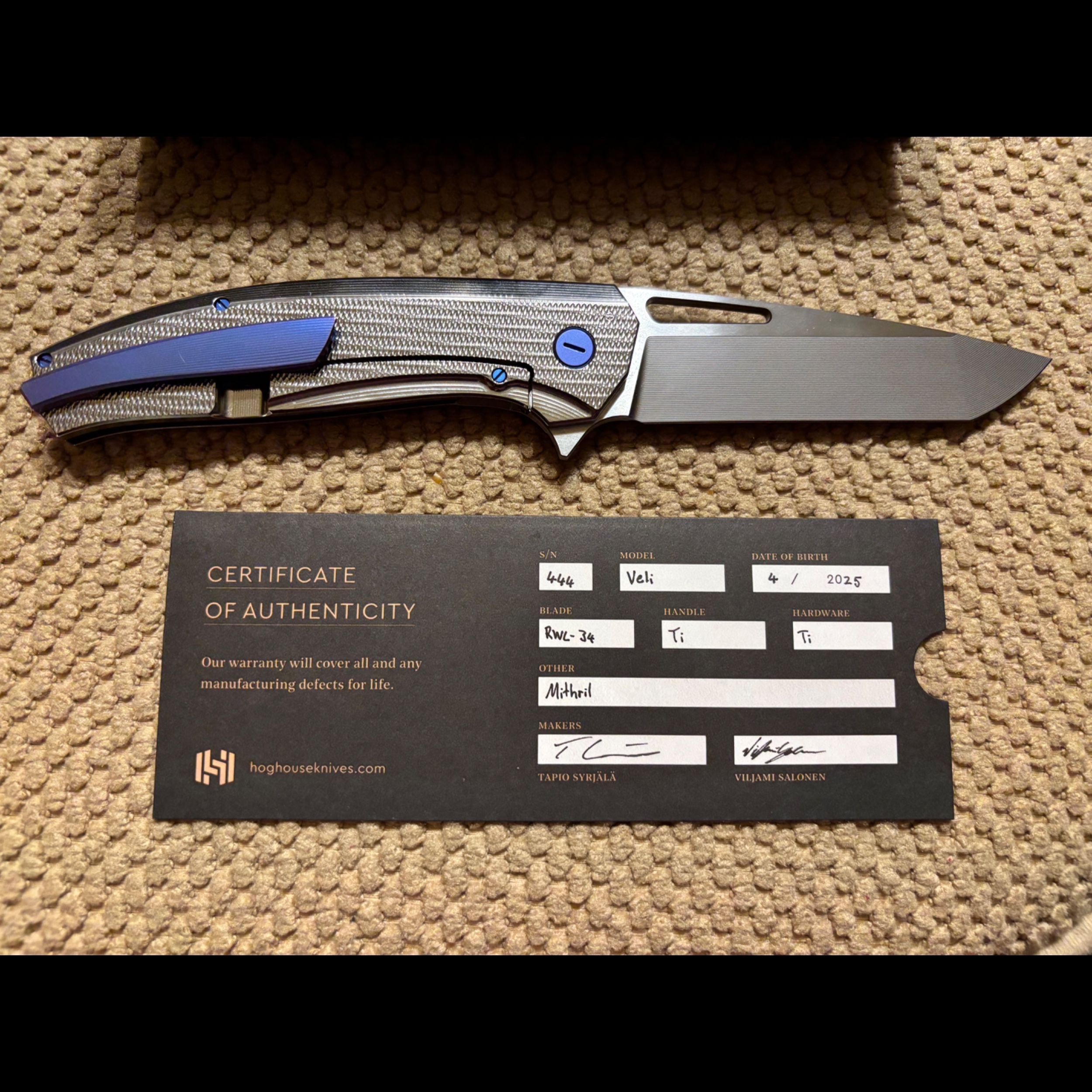 Bladebinge - Hog House Knives Veli