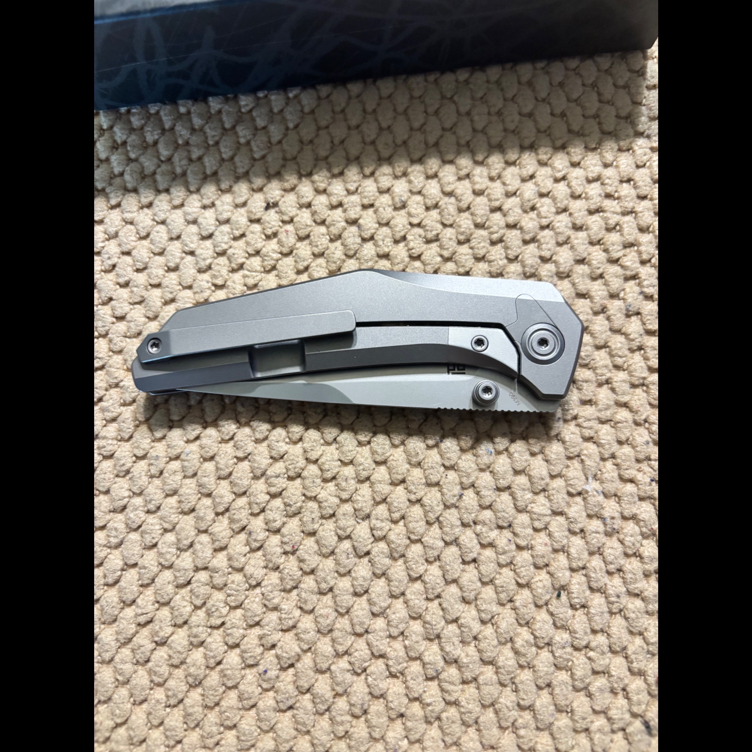 Bladebinge - Kubey Eclipse Folding Knife Grey Integral Titanium Handle ...