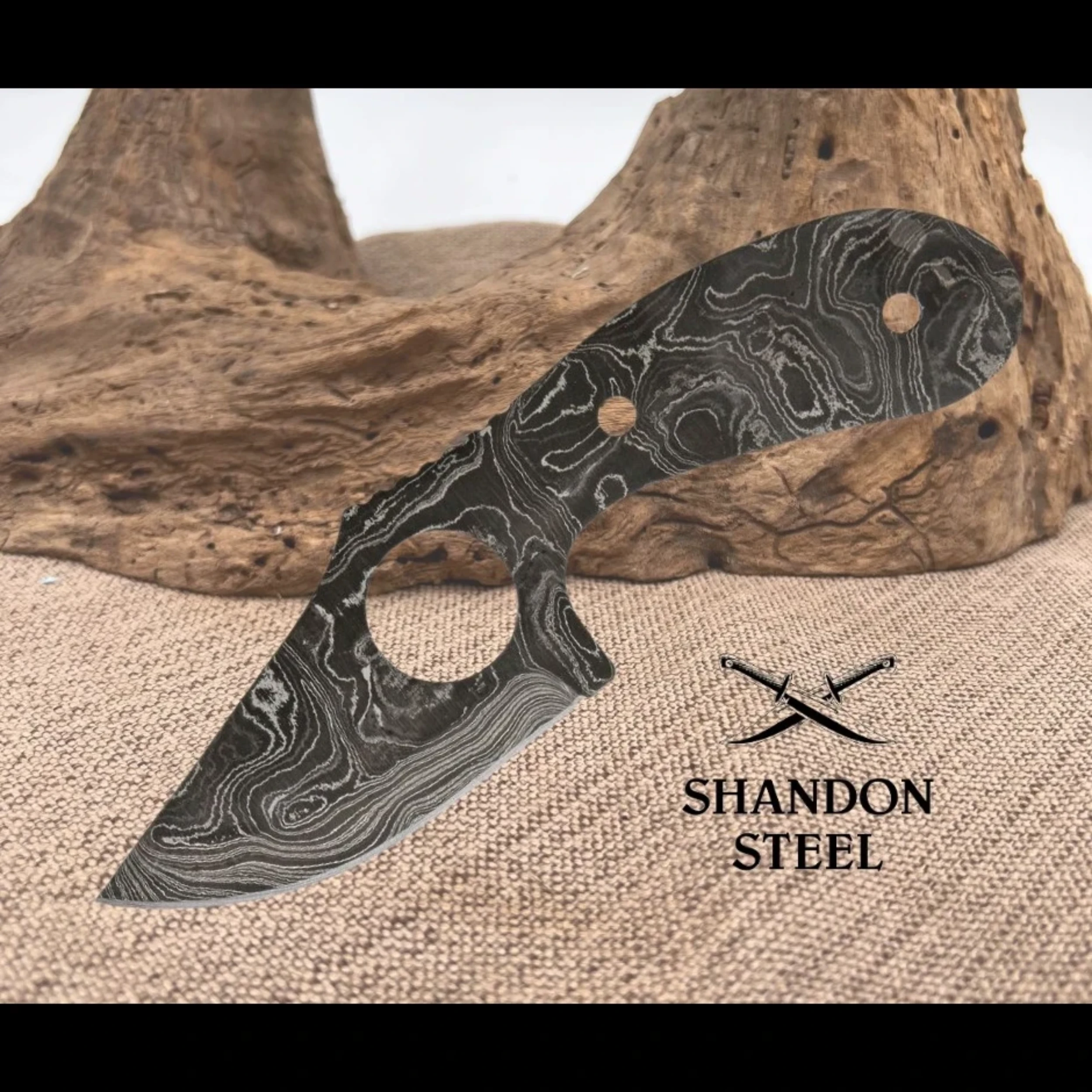 Bladebinge - Alabama Damascus Steel 3" Knife Blade ADS061 DKG Finger ...