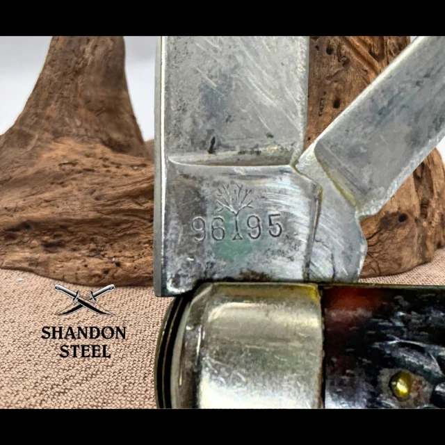 Bladebinge - Boker USA Tree Brand 9696 Jack PocketKnife Jigged Brown Bone Handle 2 Blade (59)