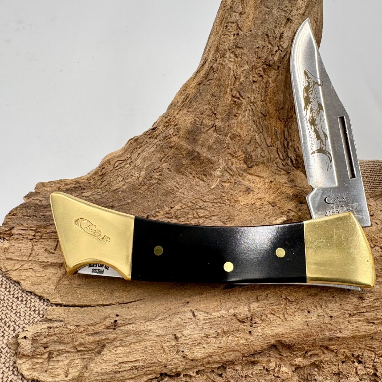 Bladebinge - Case XX Black Synthetic Hammerhead Shark Folding Lockback ...