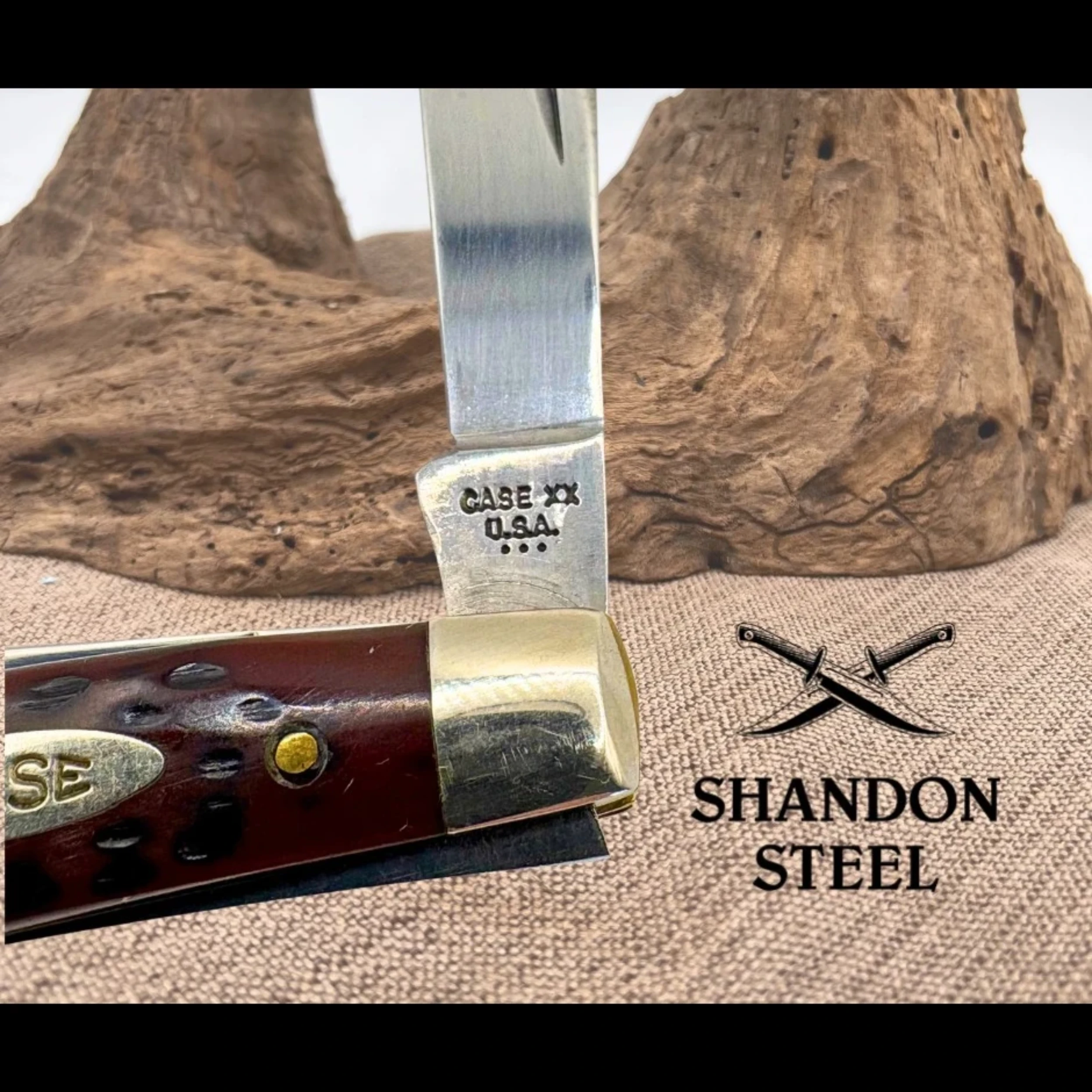 Bladebinge - CASE XX USA 3 DOT 1977 JIGGED BROWN DELRIN 2 BLADE JACK ...