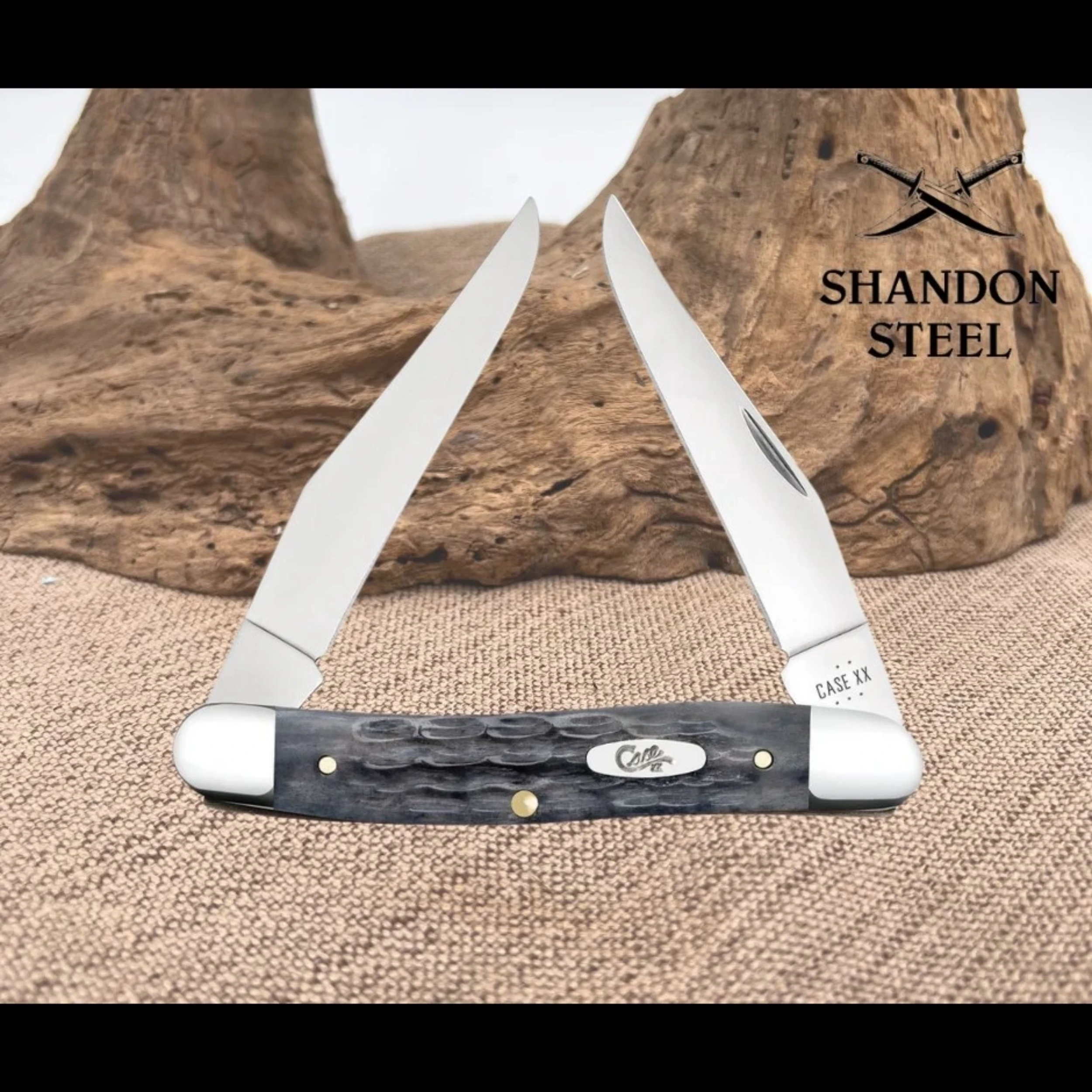 Bladebinge - Case XX USA Pocket Worn Crandall GRAY Bone Carbon 58418 ...