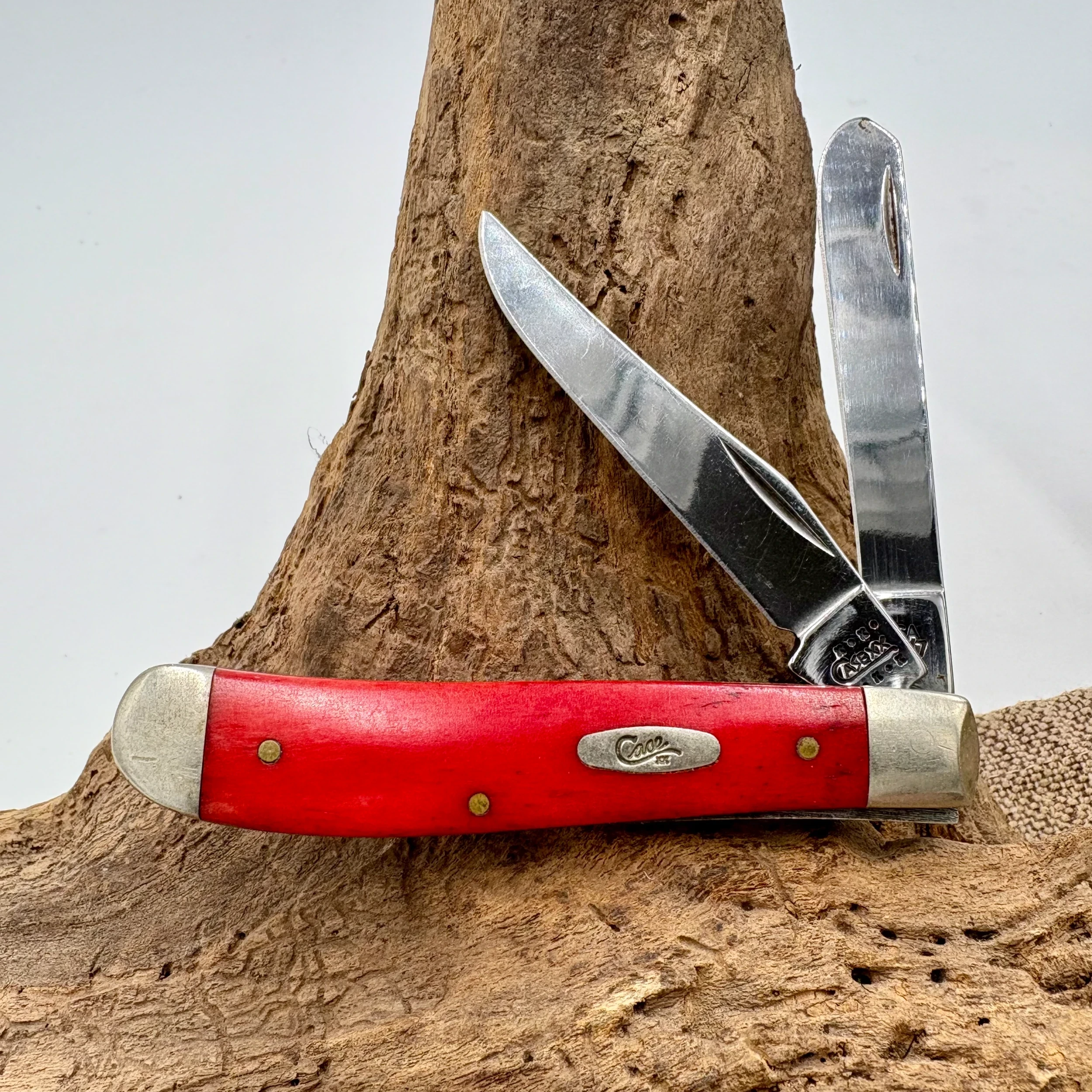 Bladebinge - CASE XX USA 2001 6207 SMOOTH RED BONE MINI TRAPPER 2 BLADE ...