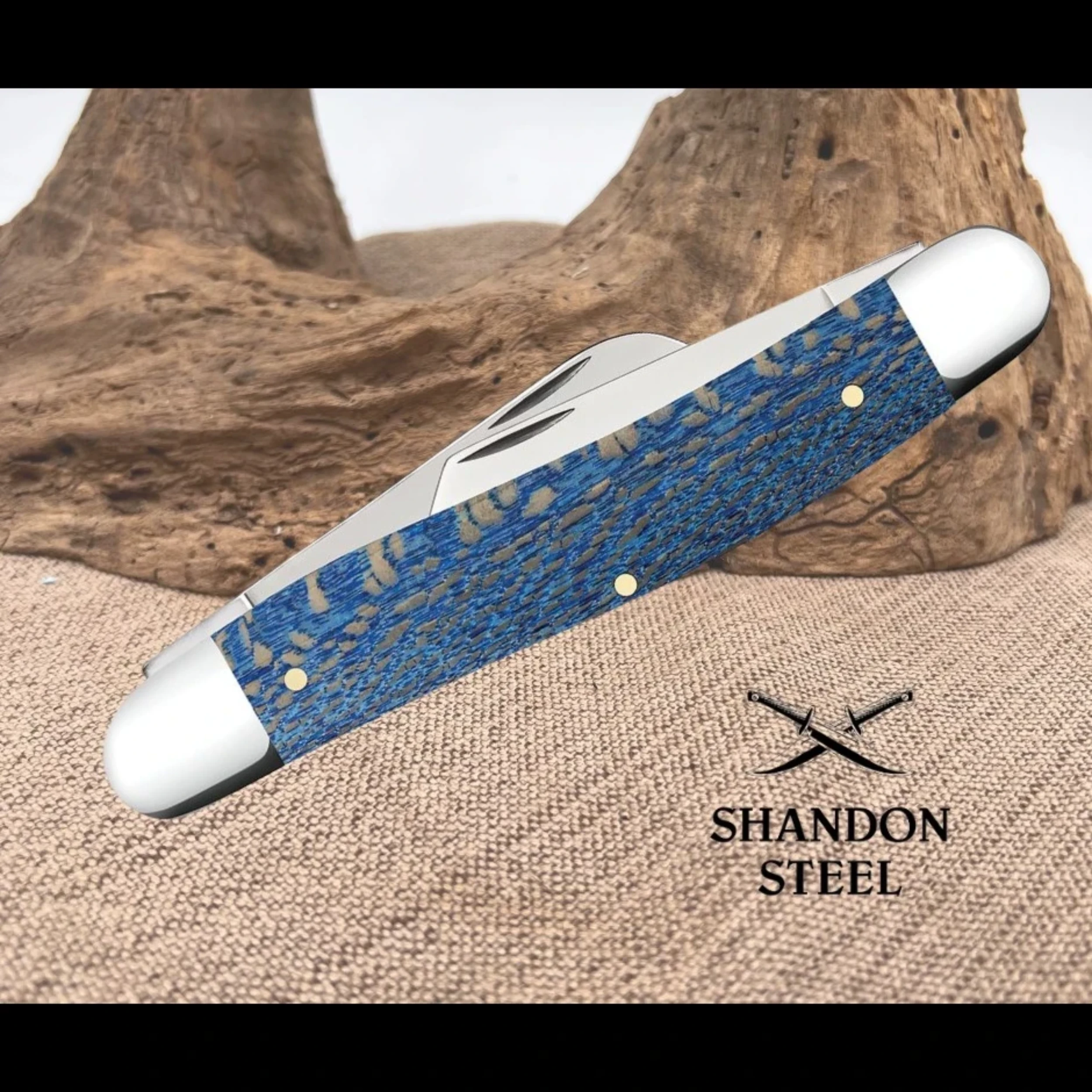 Bladebinge - Case XX USA 2025 Smooth Blue Sycamore Wood 63732 Stainless ...