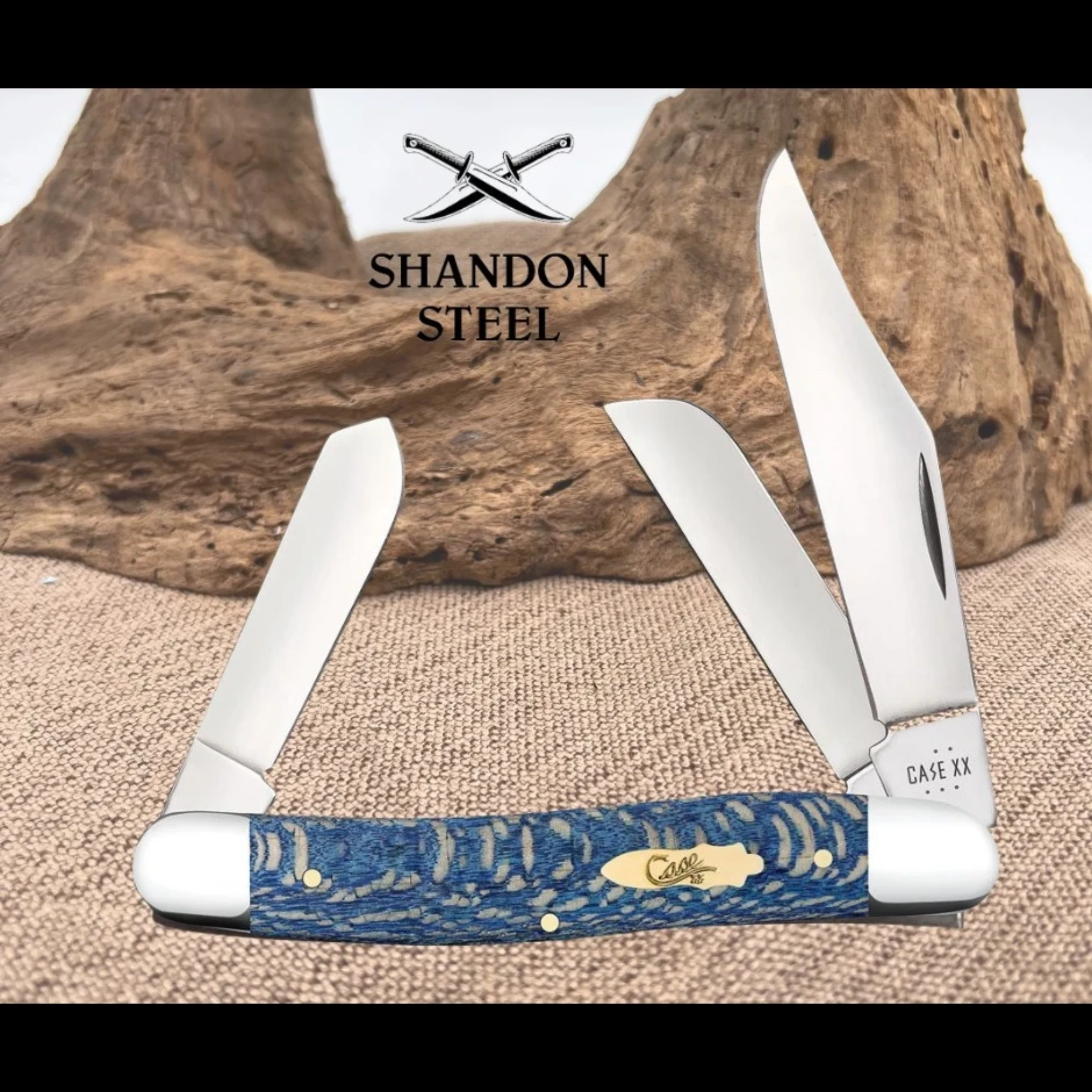 Bladebinge - Case XX USA 2025 Smooth Blue Sycamore Wood 63732 Stainless ...