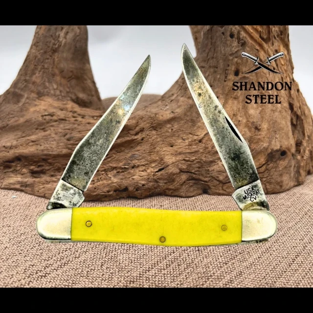 Bladebinge - Case XX USA 2014 Yellow Muskrat Carbon Steel 2 Blade ...