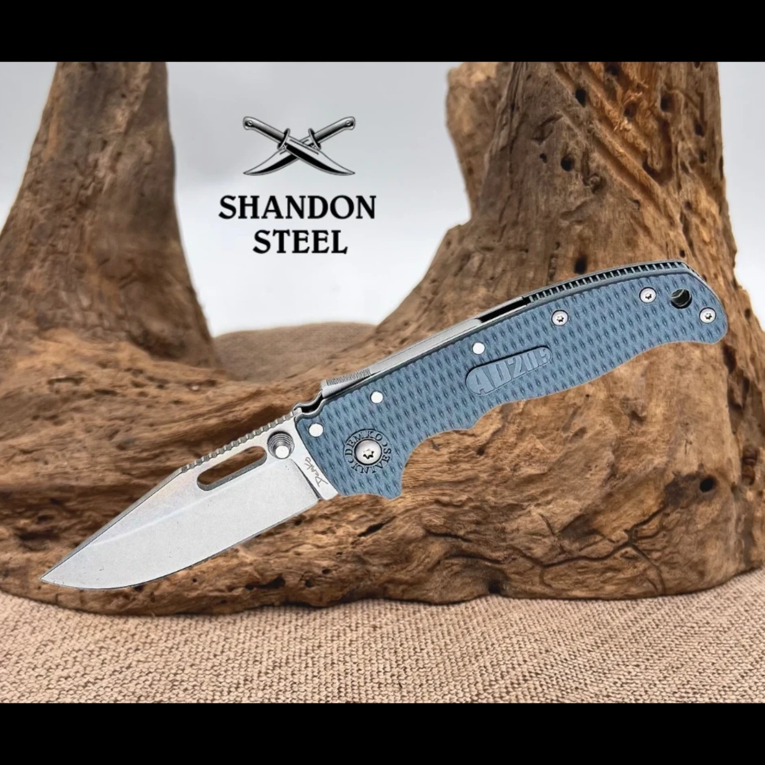 Bladebinge - Demko Knives AD20.5 - Gray Grivory - Stonewashed AUS10A ...