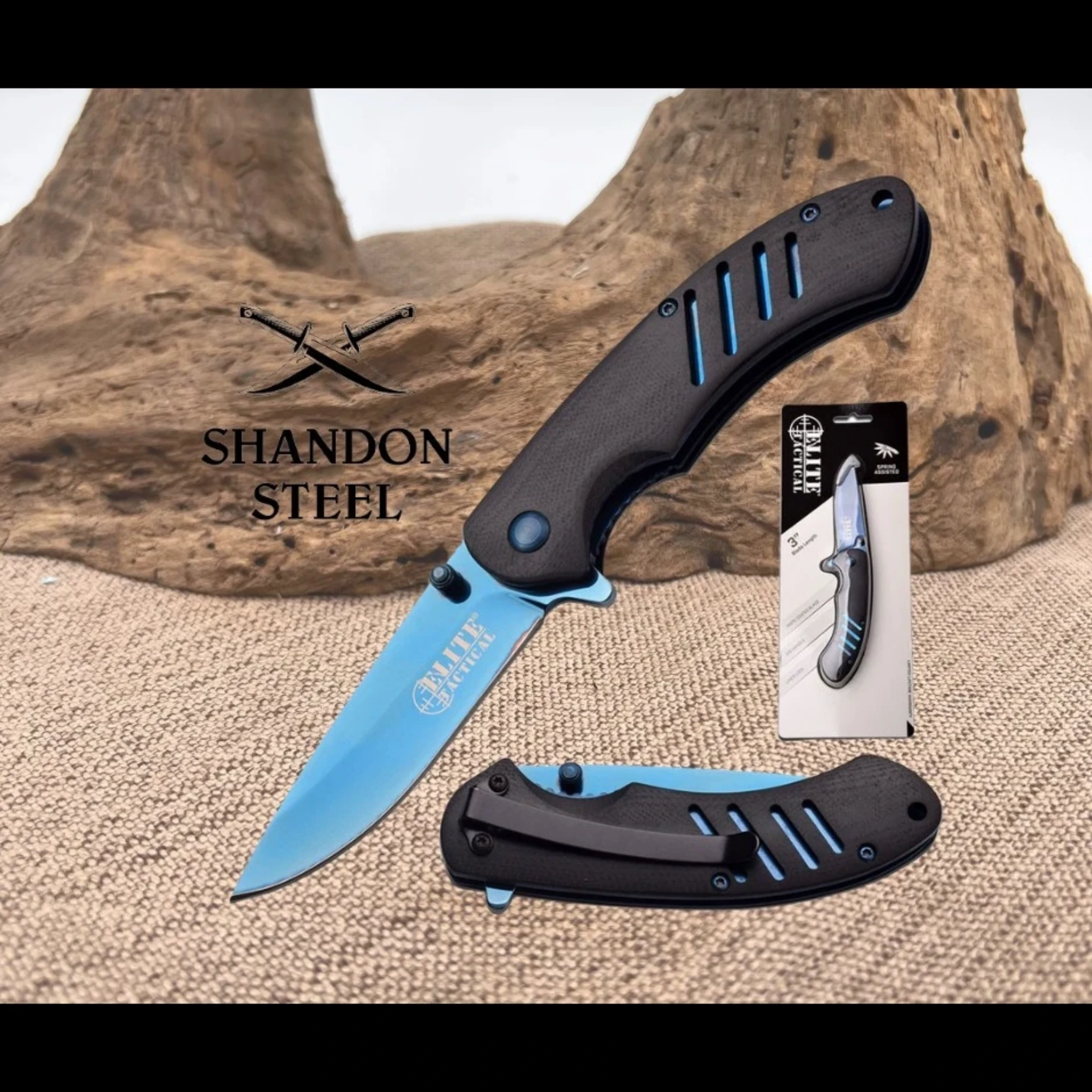 Bladebinge - Elite Tactical A1015 Black G-10 Spring Assisted Knife ...