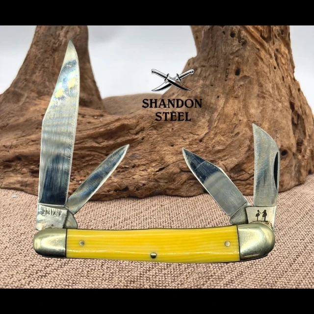 Bladebinge - Kissing Crane Cutlery Yellow 4 Blade Whittler Pocket Knife ...