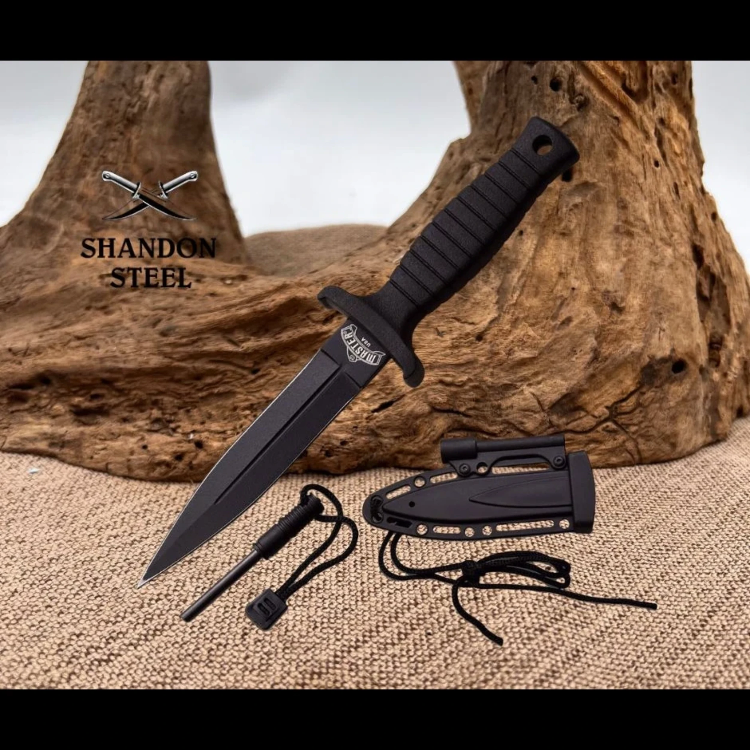 Bladebinge - Master USA MU-1141BK FIXED BLADE KNIFE 6.75" OVERALL HARD ...