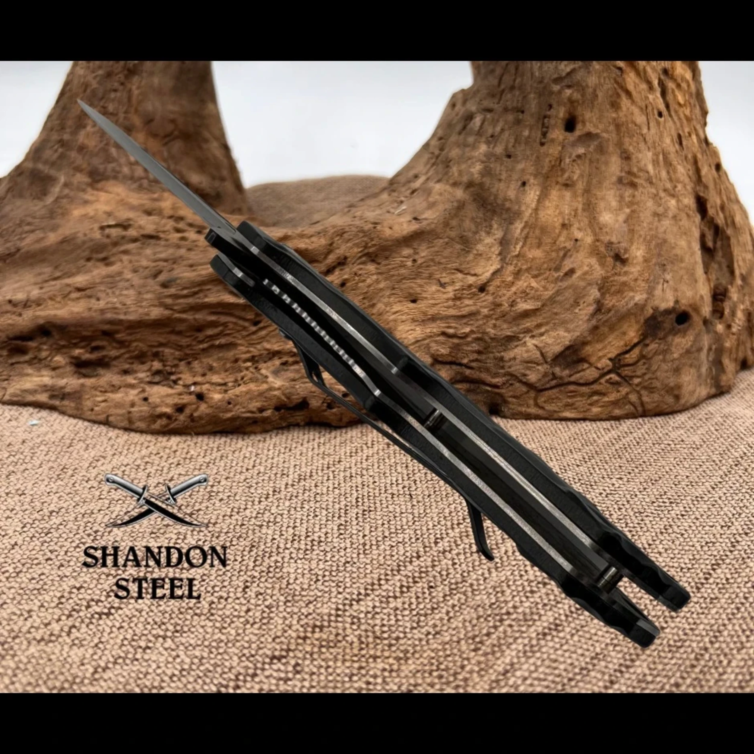 Bladebinge - Mil Spec Black Drop Point Flipper Folding Pocket Knife ...
