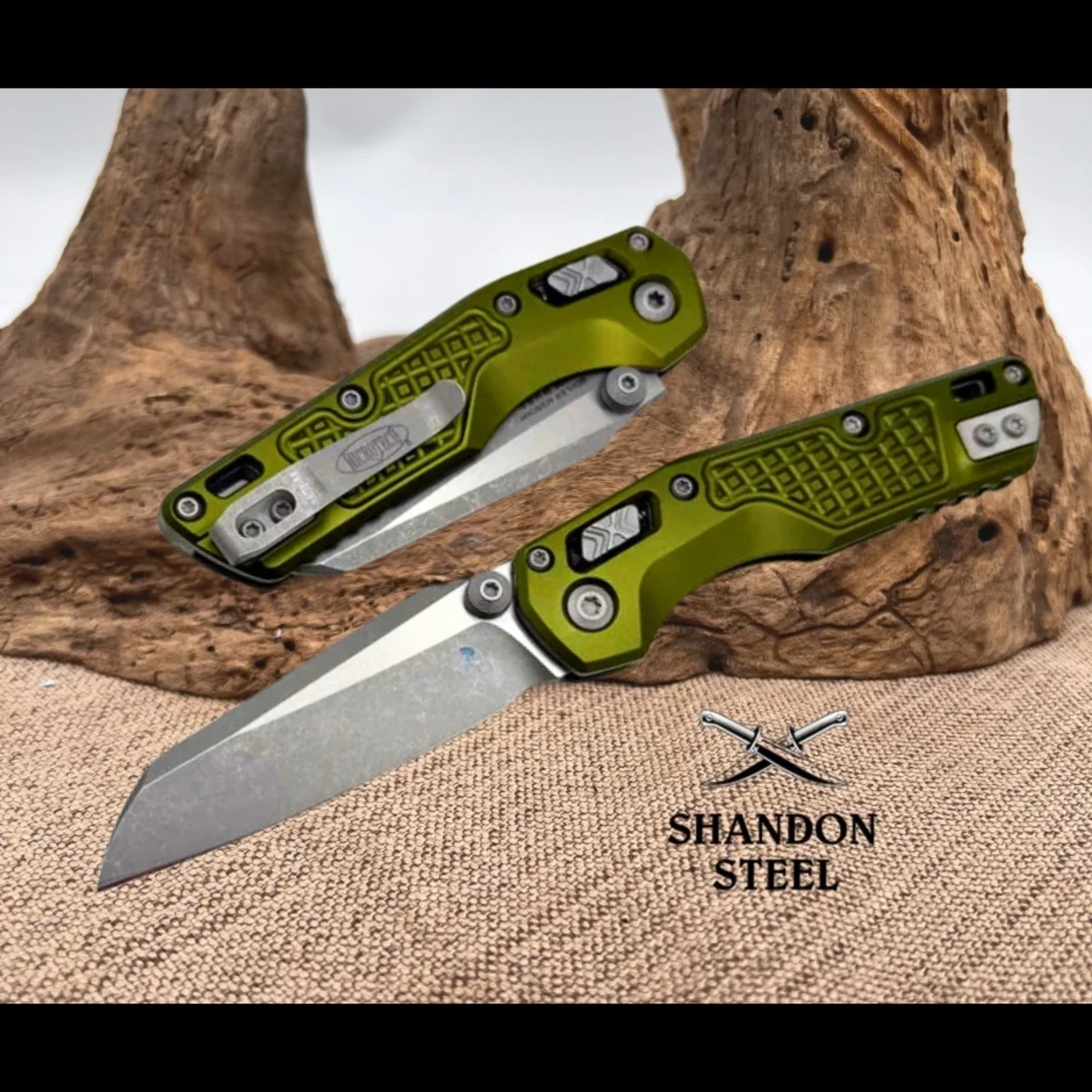 Bladebinge - Microtech MSI RAM LOK Mini OD Green Frag Aluminum Handles ...