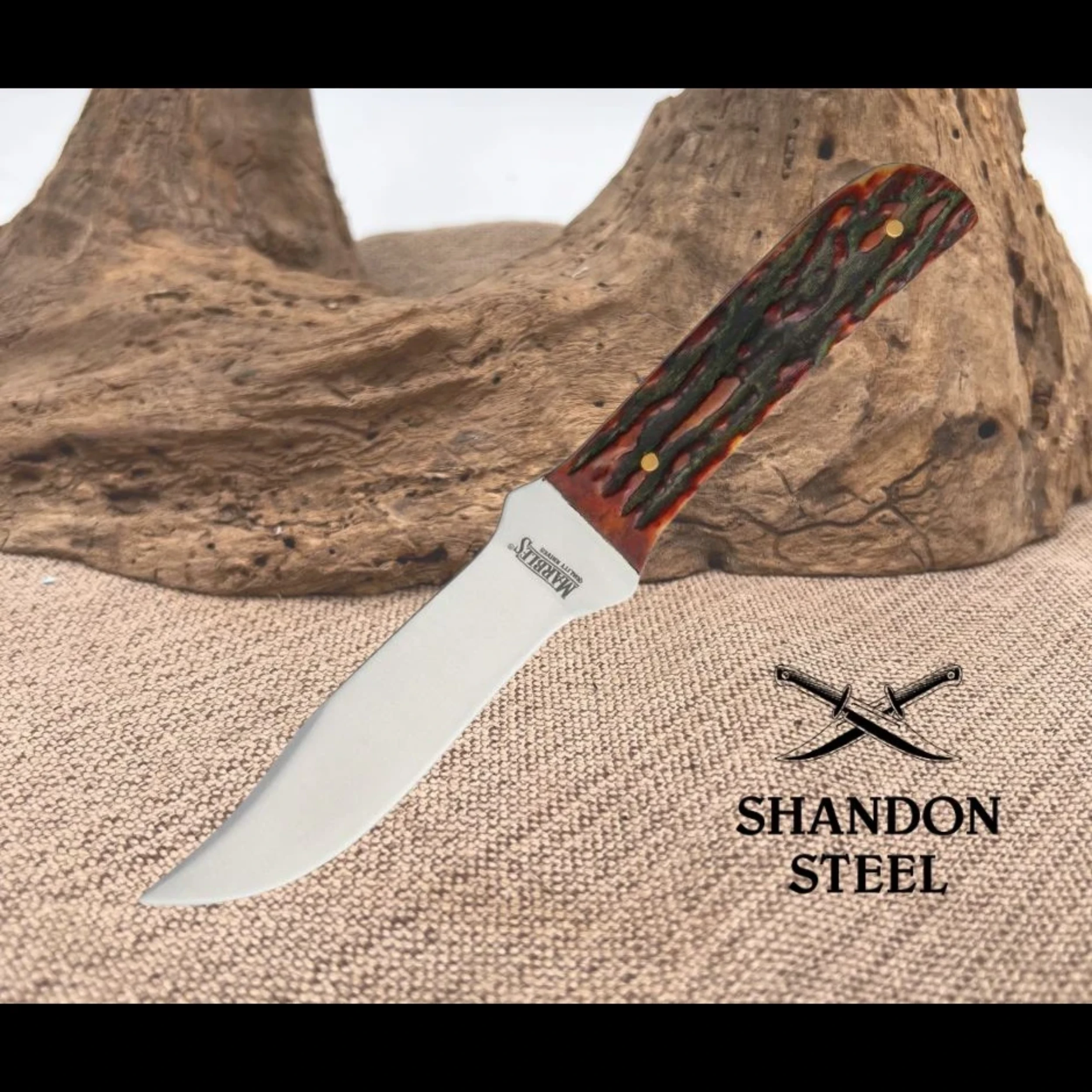 Bladebinge - Marbles Outers Hunting Knife Fixed Blade 7 1/2" with Leather Sheath MR403