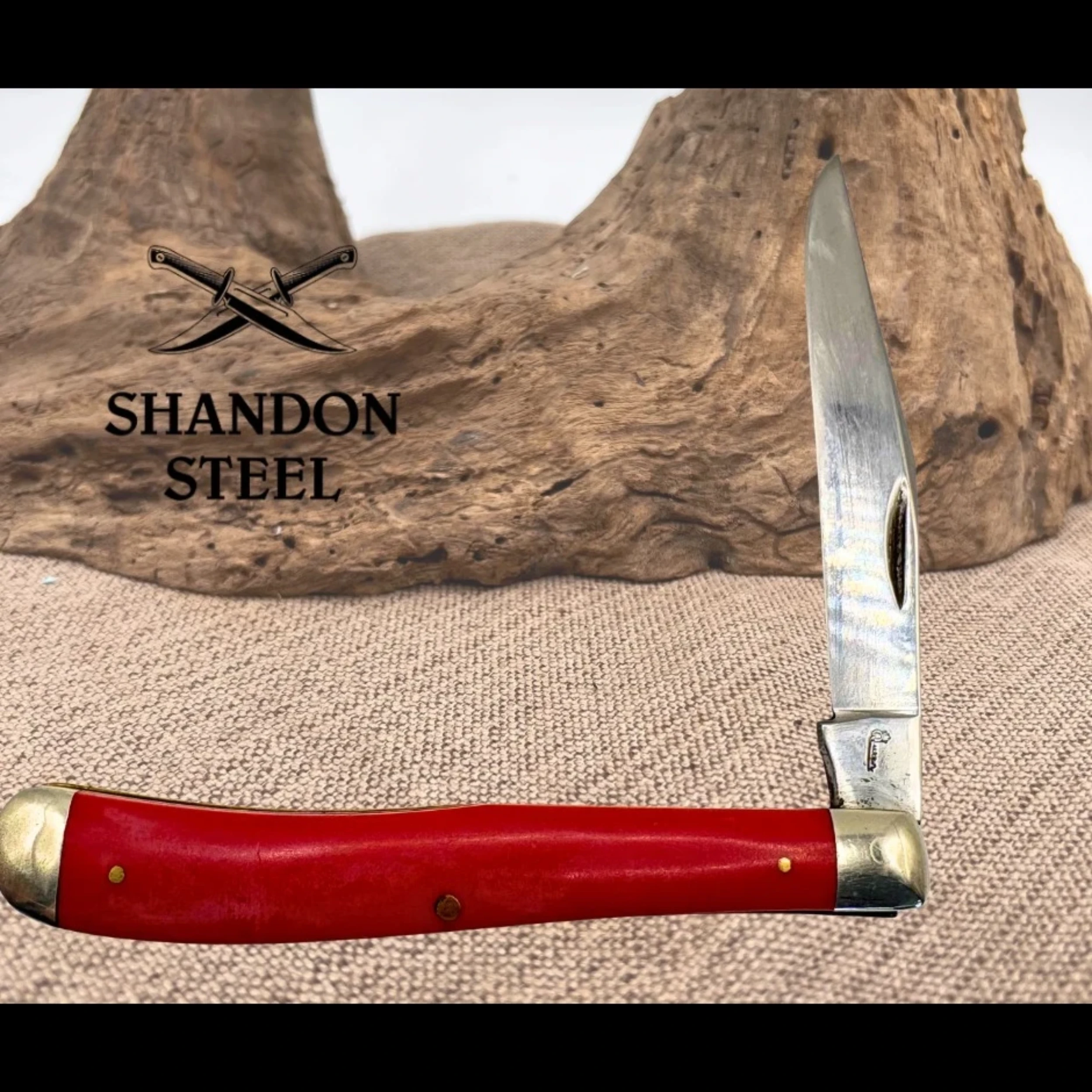 Bladebinge - QUEEN STEEL SMOOTH RED COMPOSITION SLIMLINE TRAPPER SINGLE ...