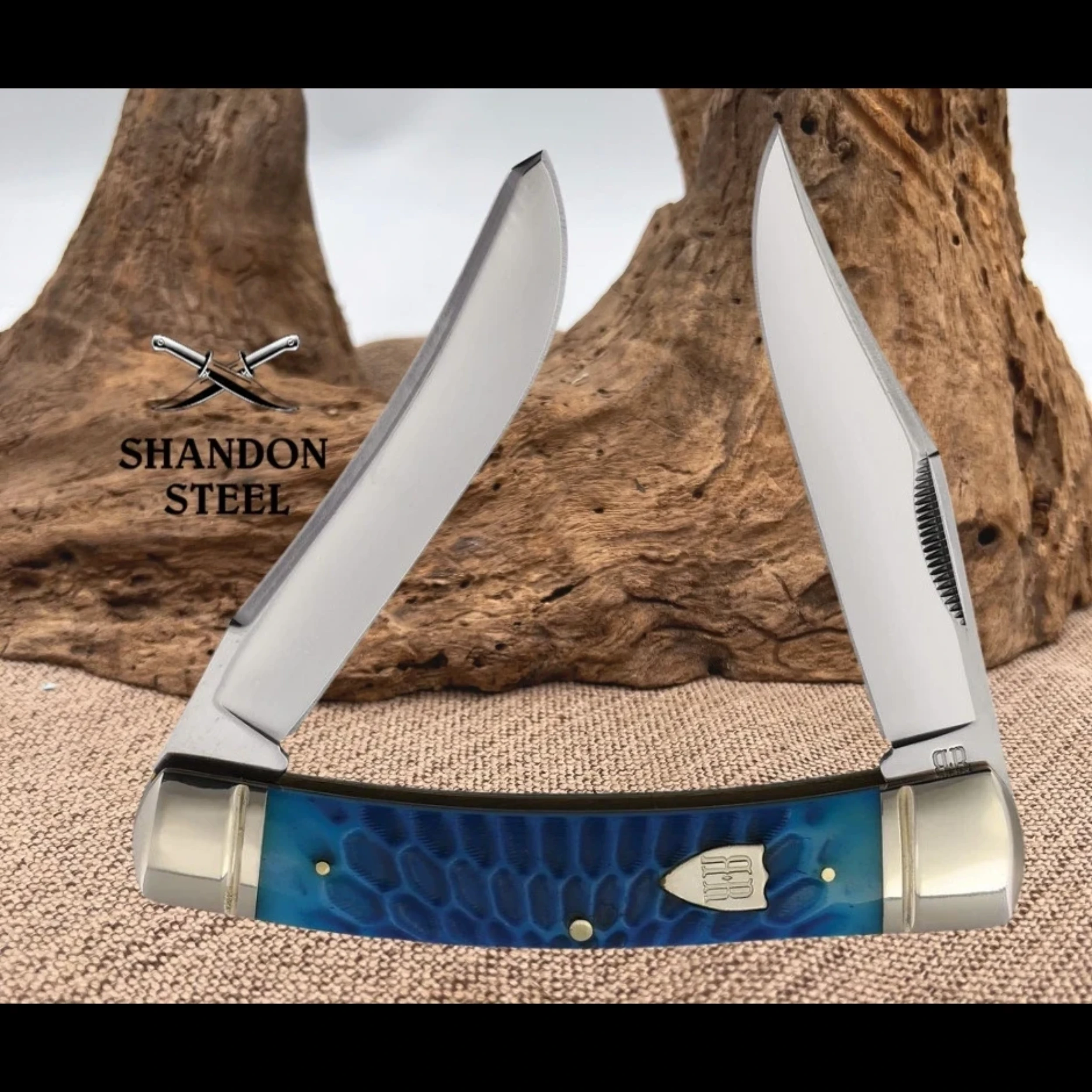 Bladebinge - Rough Rider Large Moose Blue Dragon Jigged Folding ...