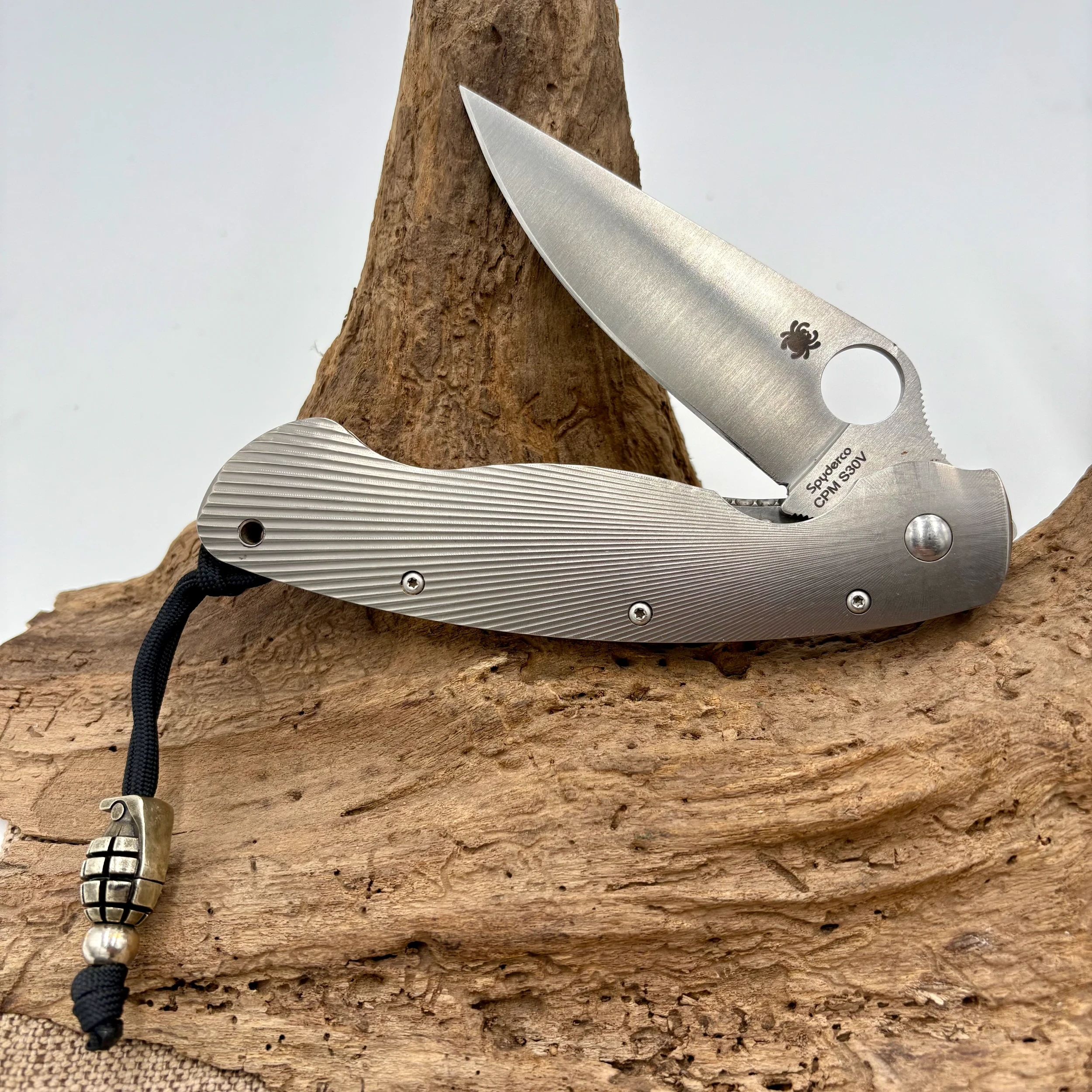 Bladebinge - RARE Spyderco Military Titanium Fluted 4" S30V Satin ...