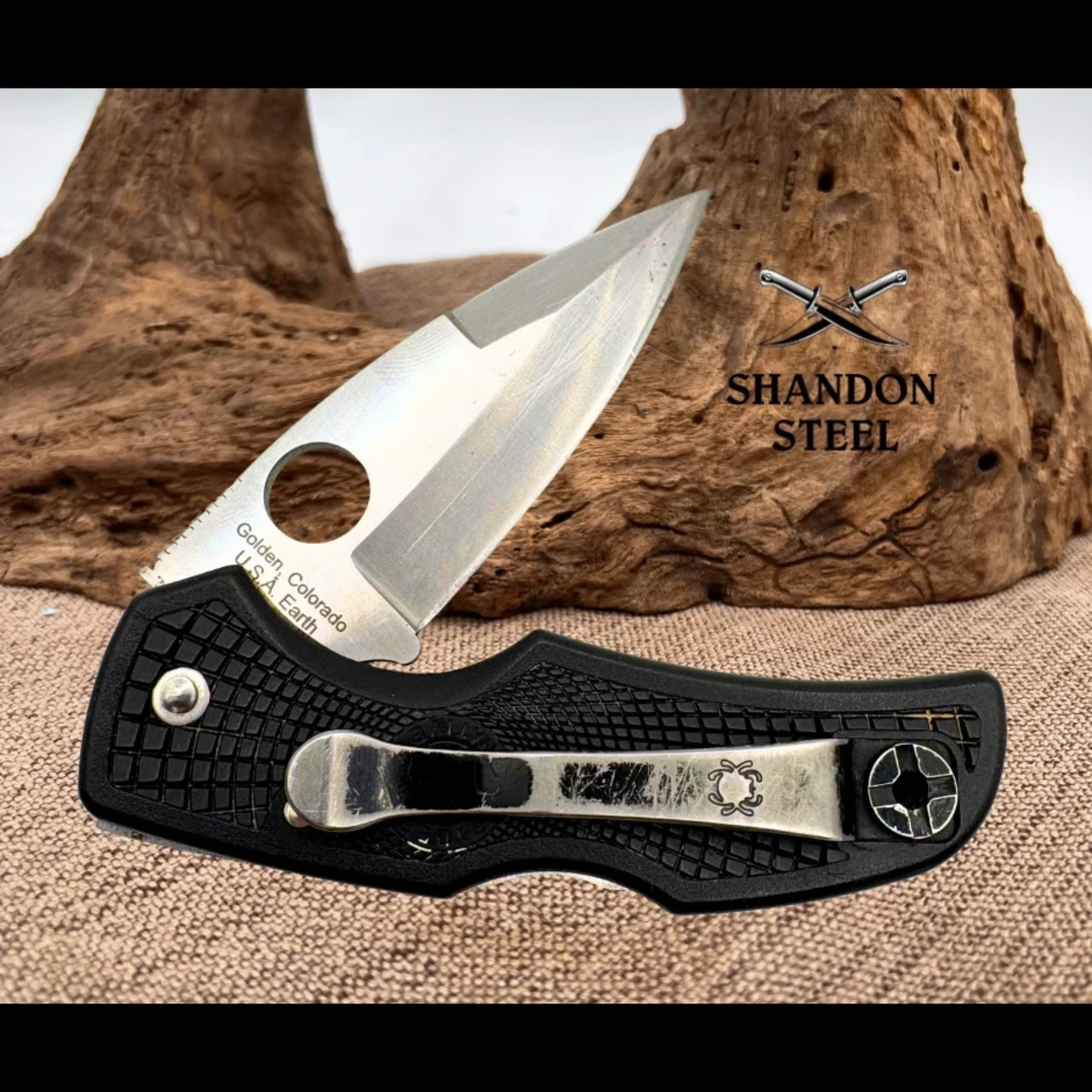 Bladebinge - Spyderco Native, 1st Gen, S30V, Black FRN, Plain Edge, USA ...