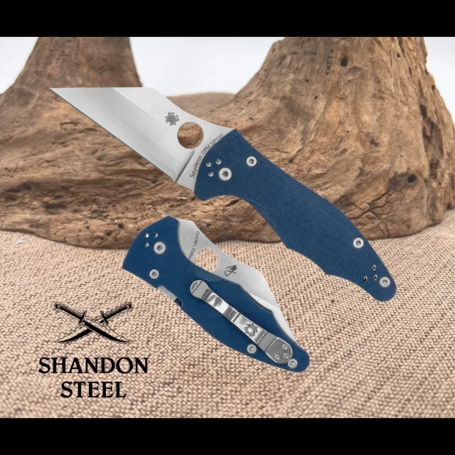 Bladebinge - Spyderco Knives Yojimbo 2 C85GPCBL2 Blue G-10 CPM SPY27 ...