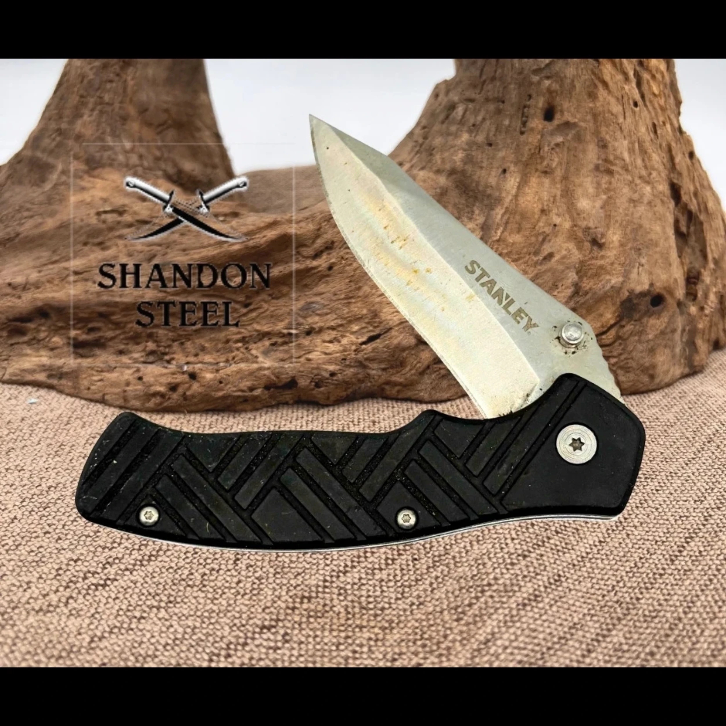 Bladebinge - Stanley Folding Pocket Tactical Knife 3" Plain Blade 7.5 ...