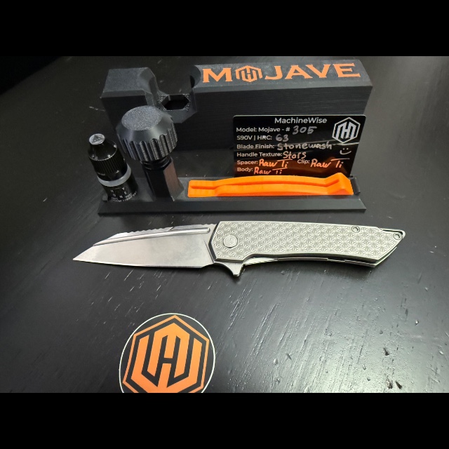 Bladebinge - MachineWise Mojave, S90V, Stars Textured Titanium #305