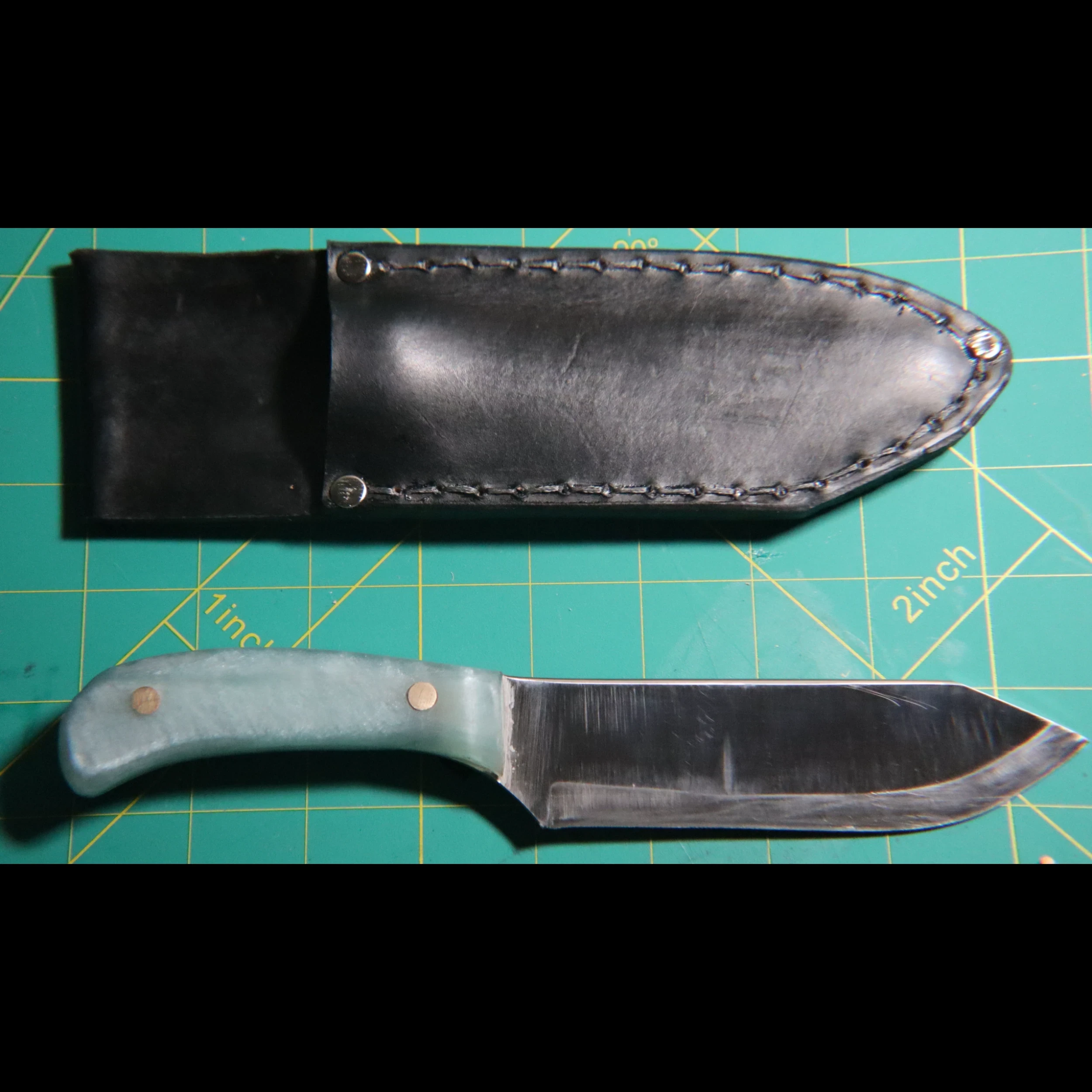 Bladebinge - Handmade 1095 Clip Point Hunter + Welted Leather Sheath ...