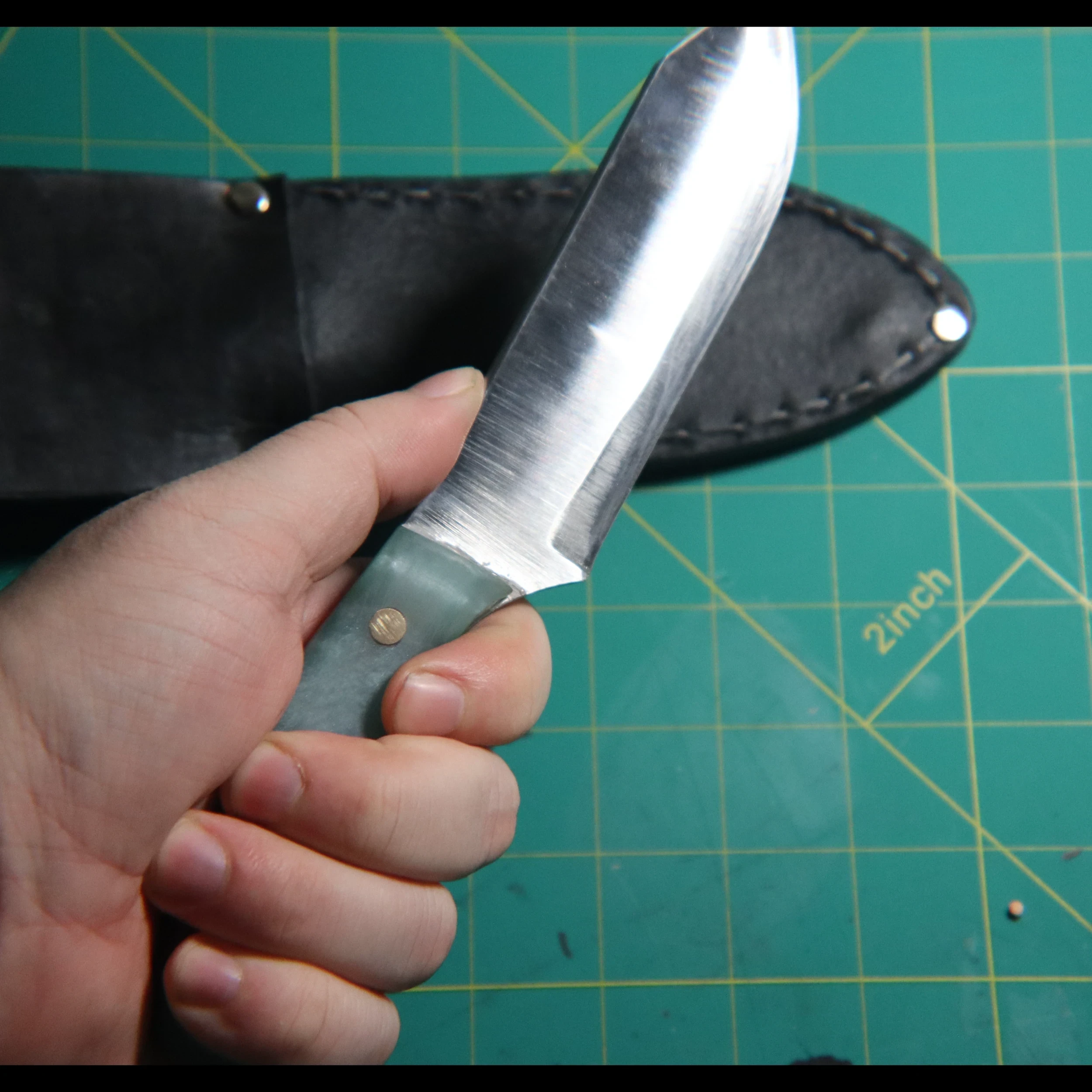 Bladebinge - Handmade 1095 Clip Point Hunter + Welted Leather Sheath ...