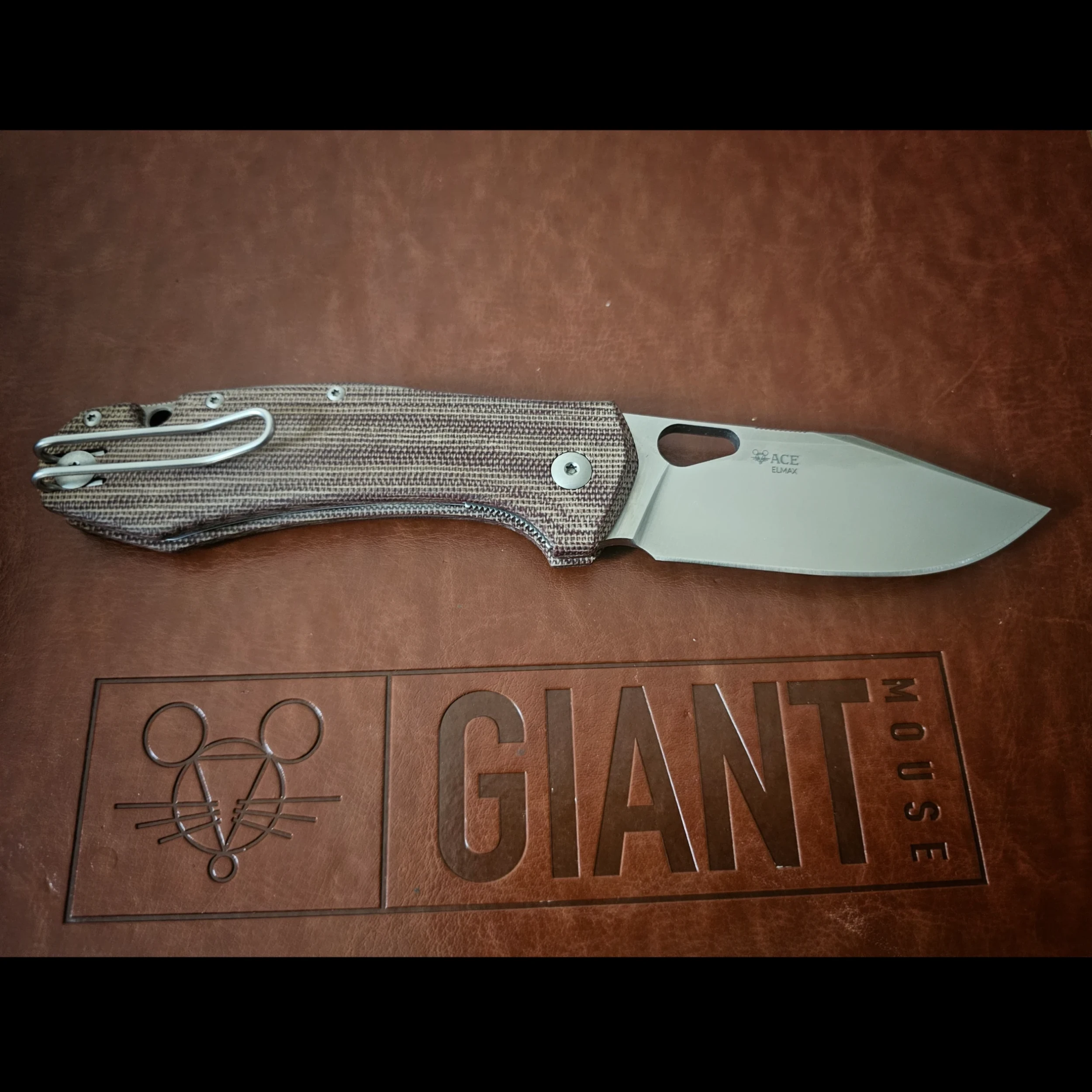 Bladebinge - Giant Mouse Giantmouse Grand Canvas Natural Micarta Elmax ...