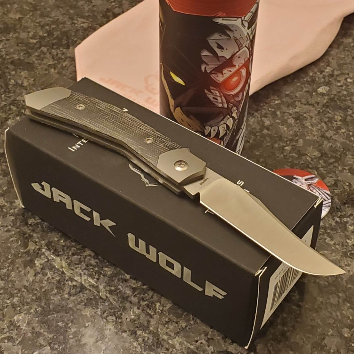 Bladebinge - Jack Wolf Knives Cyborg Jack - Black Micarta Handle
