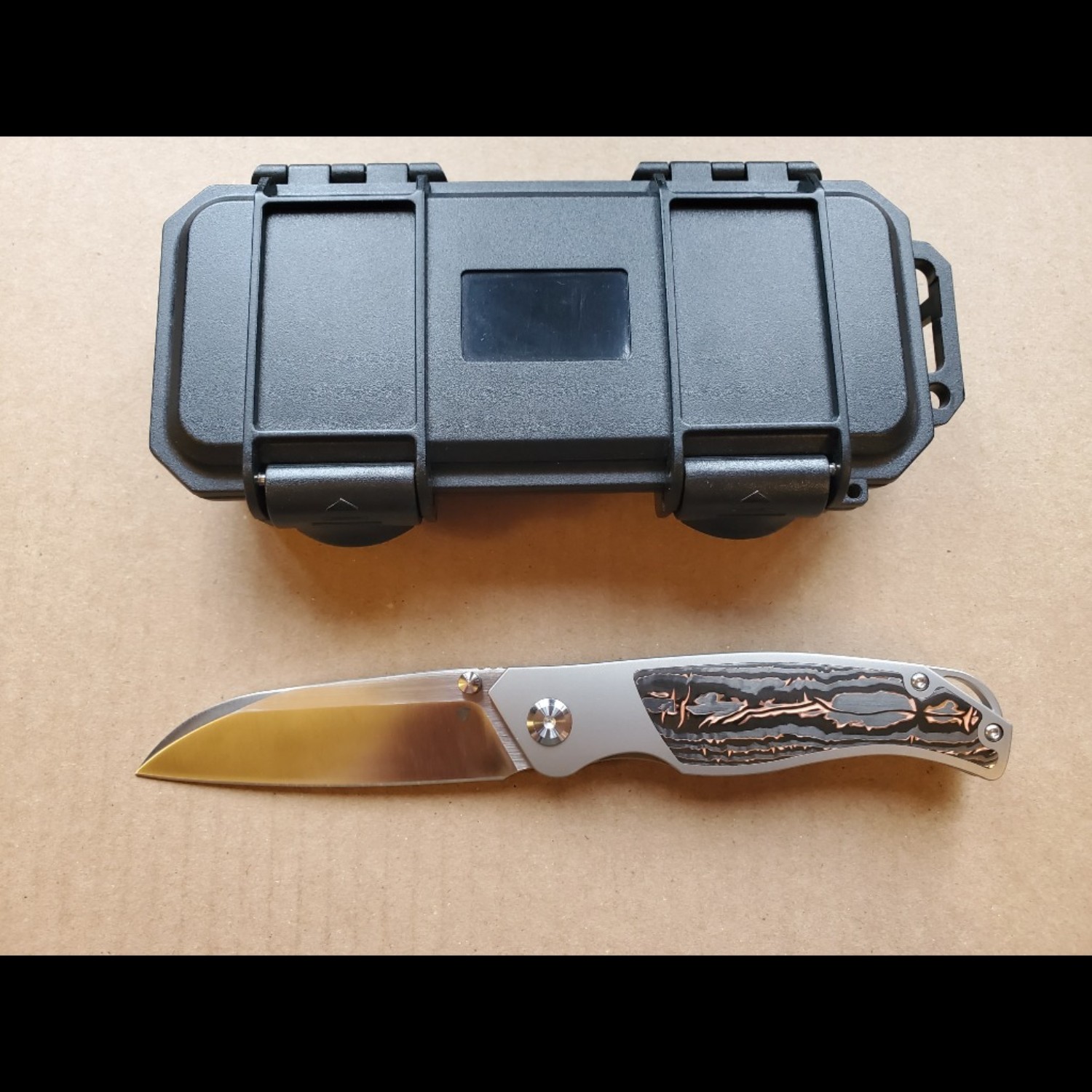 Bladebinge - TuyaKnife Envy V4 S90V Frame Lock Titanium/CF Copper