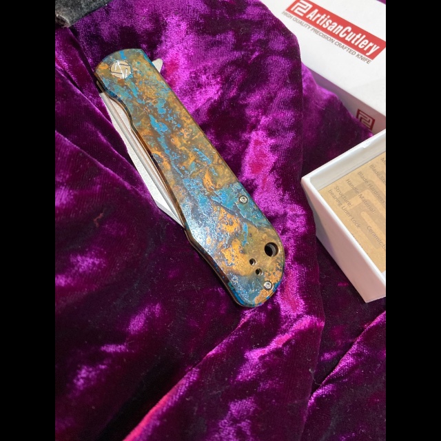 Bladebinge - ARTISAN CUTLERY HYPERION FOLDING KNIFE COPPER HANDLES D2 ...