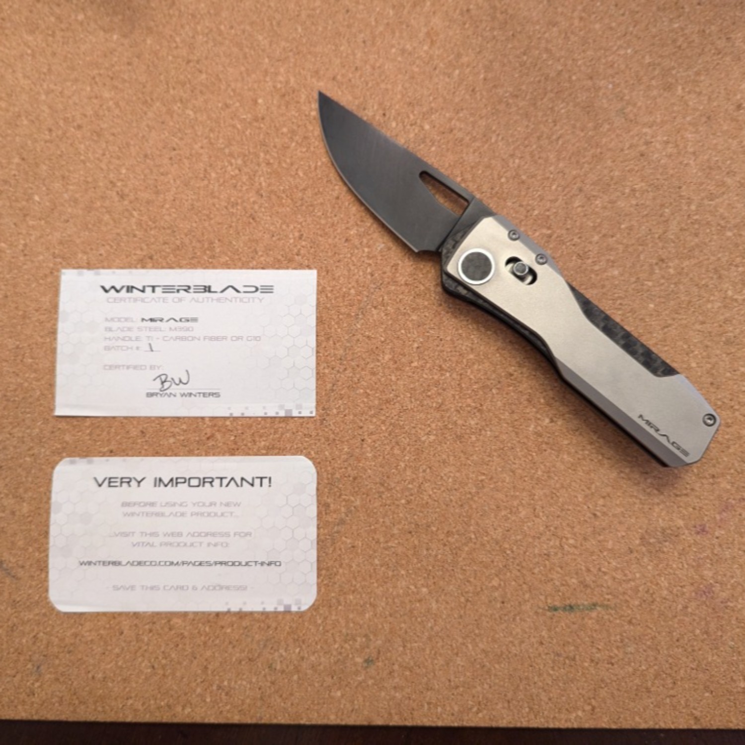 Bladebinge - Winterblade Mirage Titanium/Carbon Fiber M390