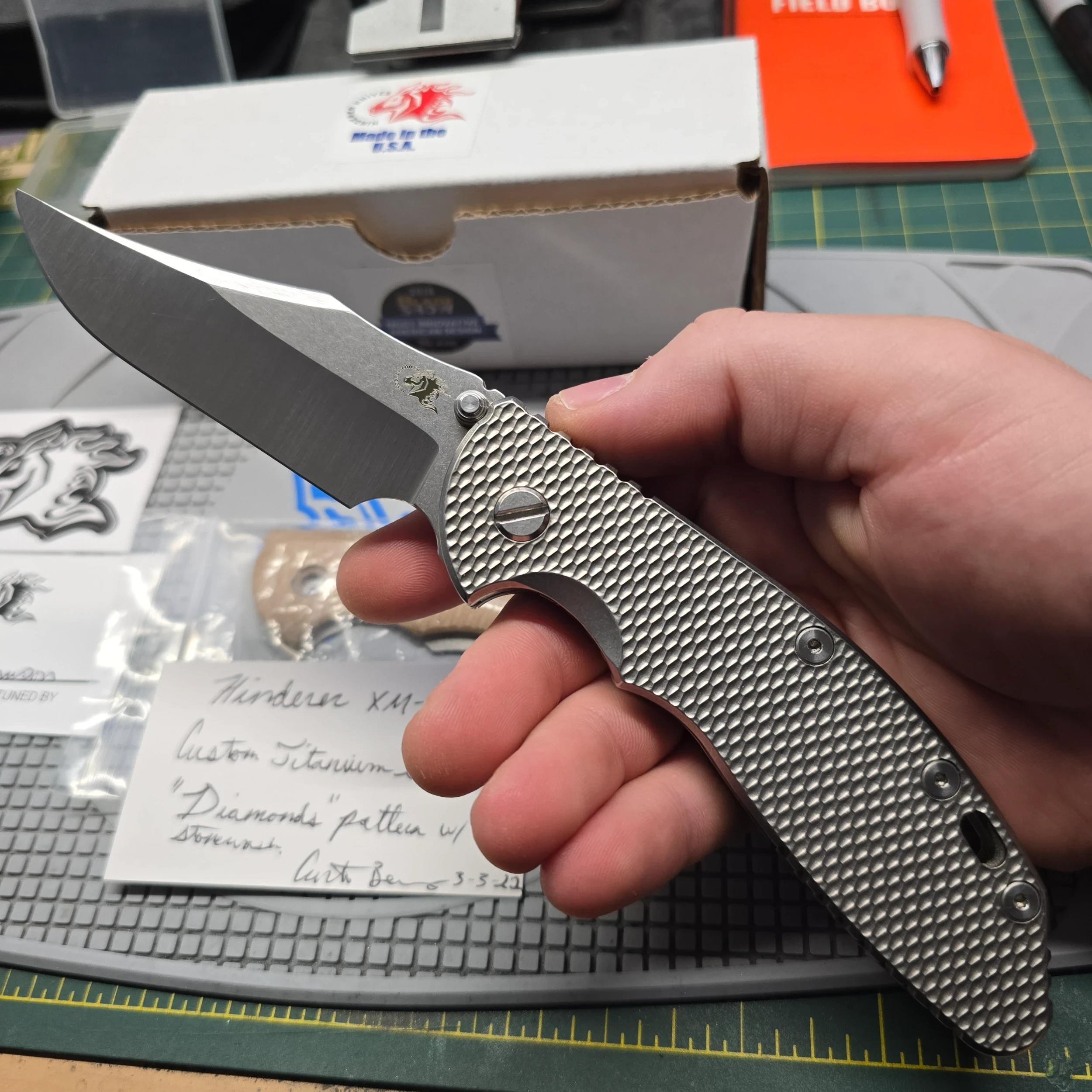 Bladebinge - Hinderer XM24 BGM regrind Ti scale